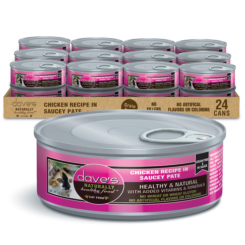 Chicken Recipe in Saucey Paté / 5.5 oz – Dave's Pet Food